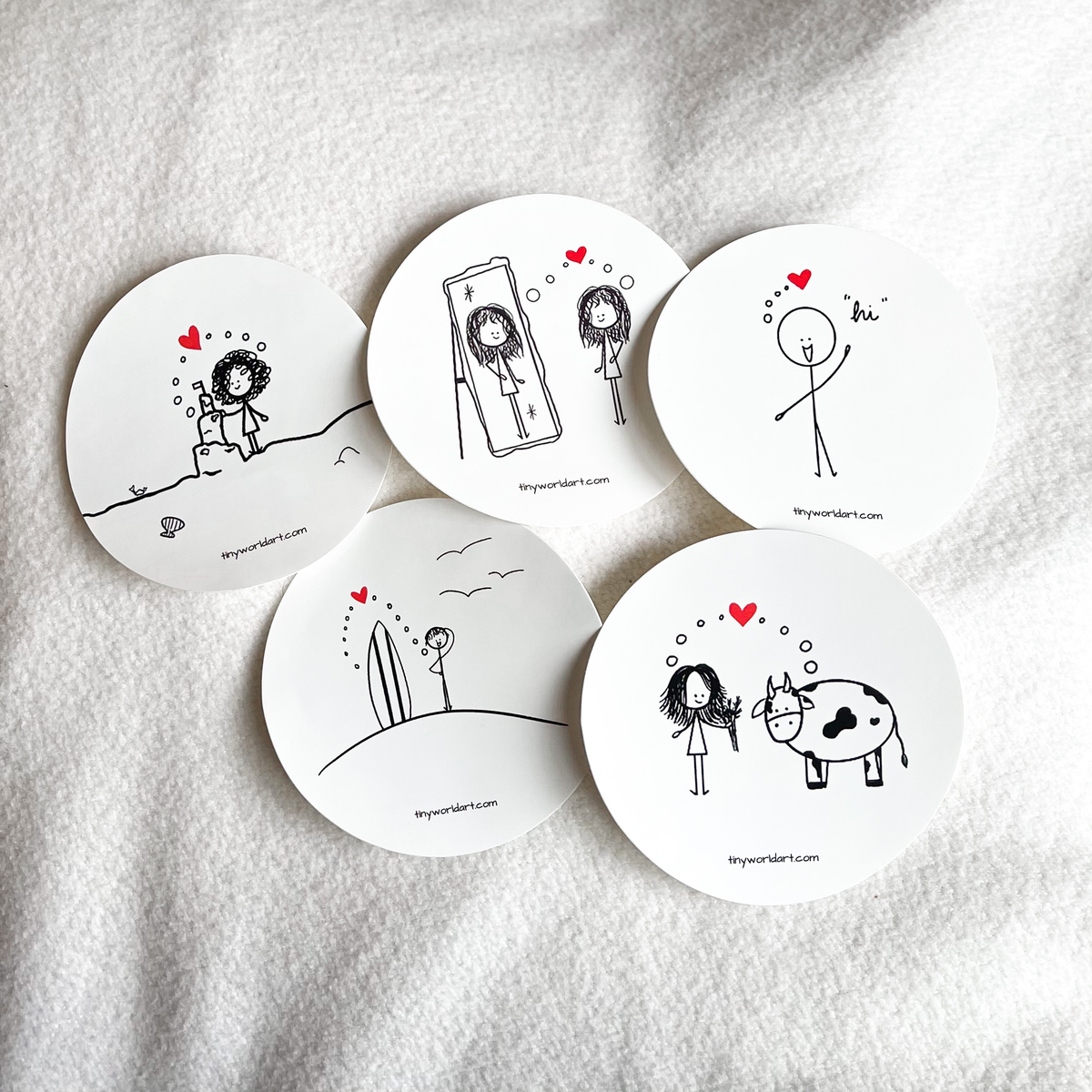 Original Circle Stickers | Small Reminders of Positivity | TinyWorldArt